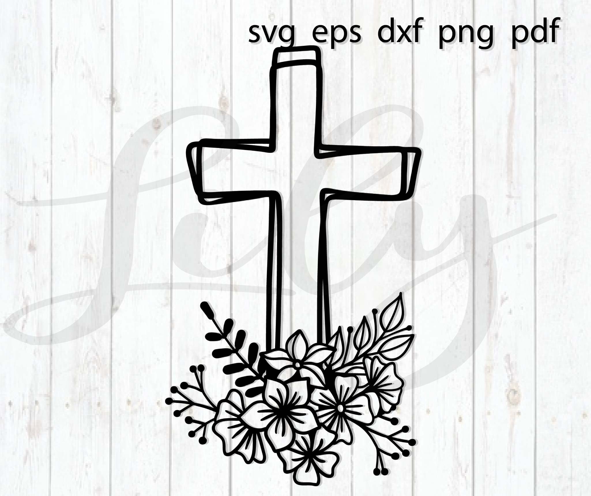 Cross Rose Svg Memorial Cross Svg Cross Flowers Svg Png Vector - Etsy