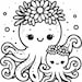 Cute Mother and Baby Octopus SVG 7 Cut File With Flower Crowns ...