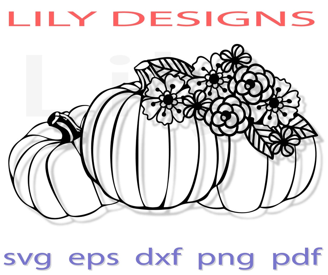 Flower Pumpkin Svg Pumpkin Svg Thanksgiving Svg Floral - Etsy