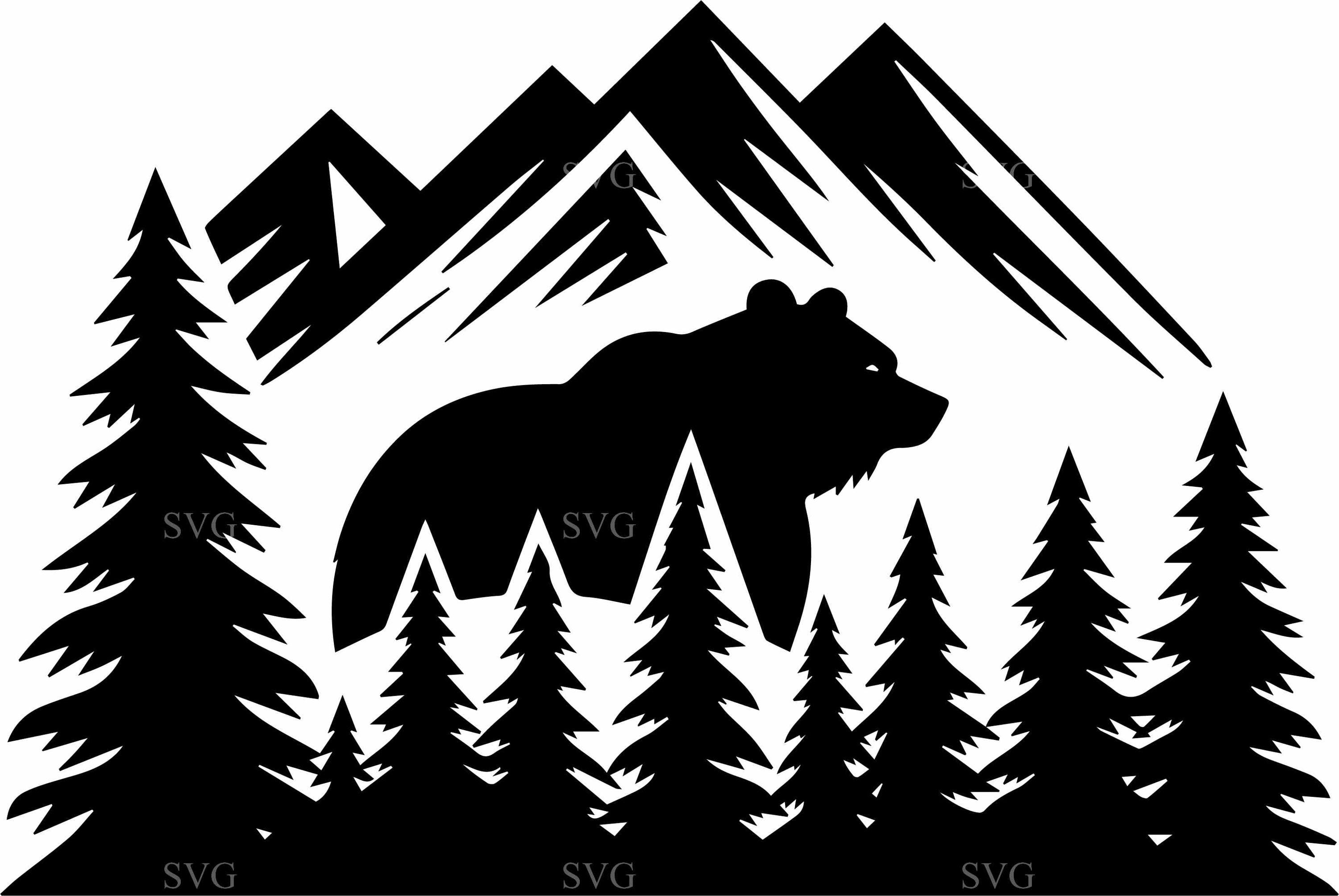 4 Wilderness Scene – 4 Bear Mountain SVG Cut File – Nature Cricut ...