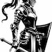 Female Knight Warrior SVG 5 Cut File - Fierce Woman in Armor With Sword ...