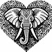4 Elephant Heart SVG Intricate Shape Cut File Artistic Elephant Design ...
