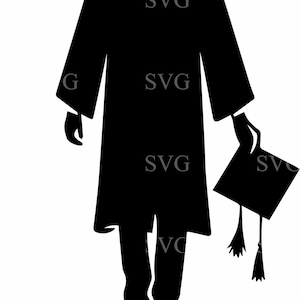 Graduation Man SVG, 5 Male Graduate Silhouette, Class of 2025 Cut File ...