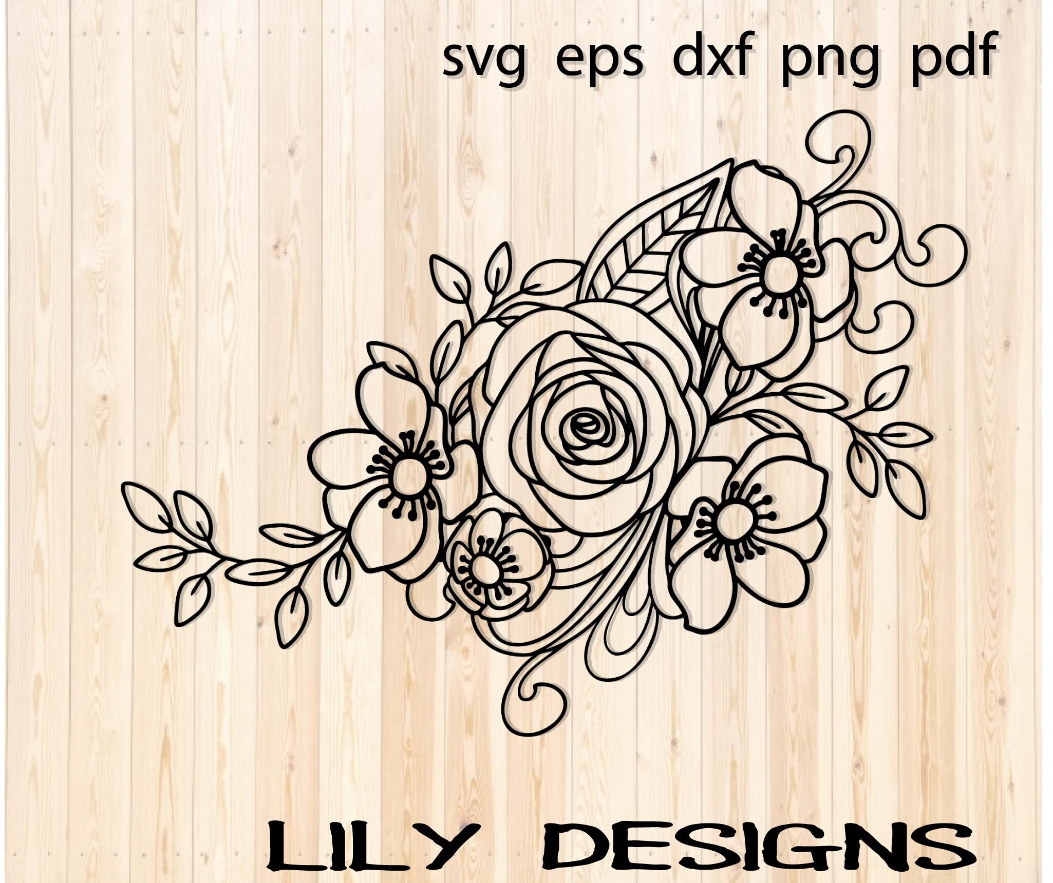 Flower Corner Svg Floral Corner Svg Flower Border Svg - Etsy UK