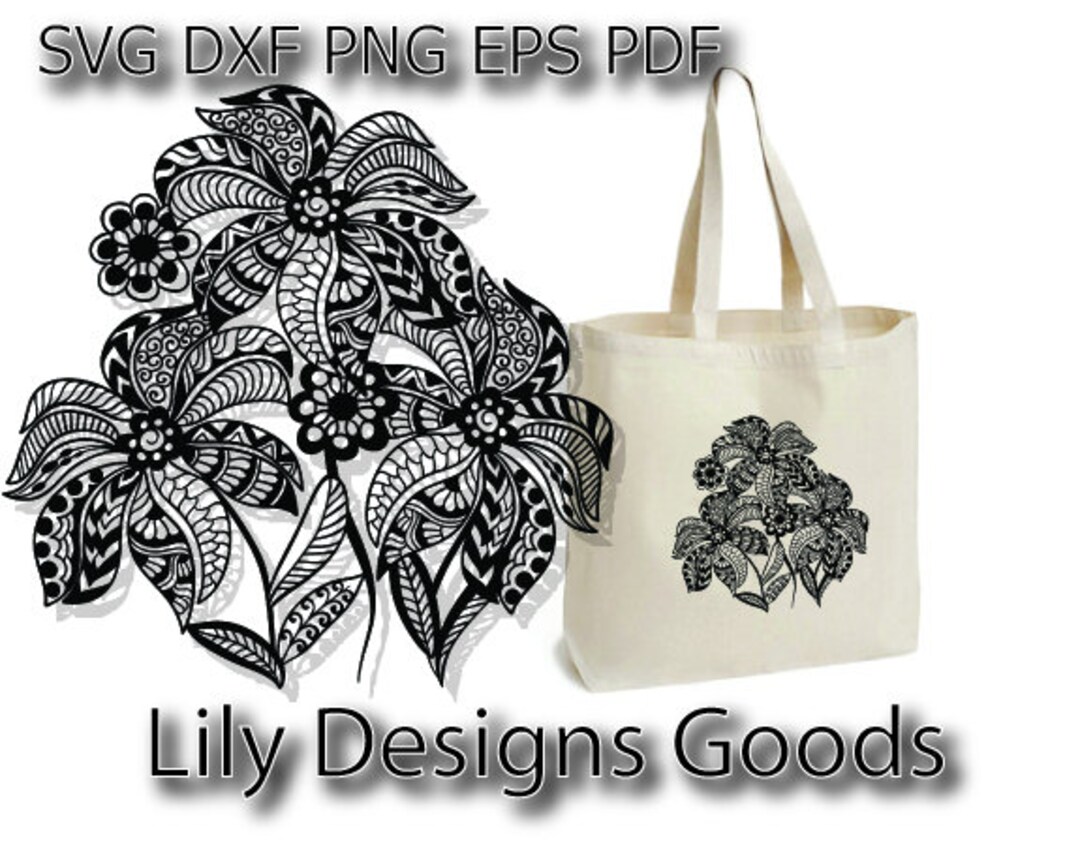 Floral Svg, Floral Swag Svg, Doodle Flower Svg, Hand Drawn Svg, Flower ...