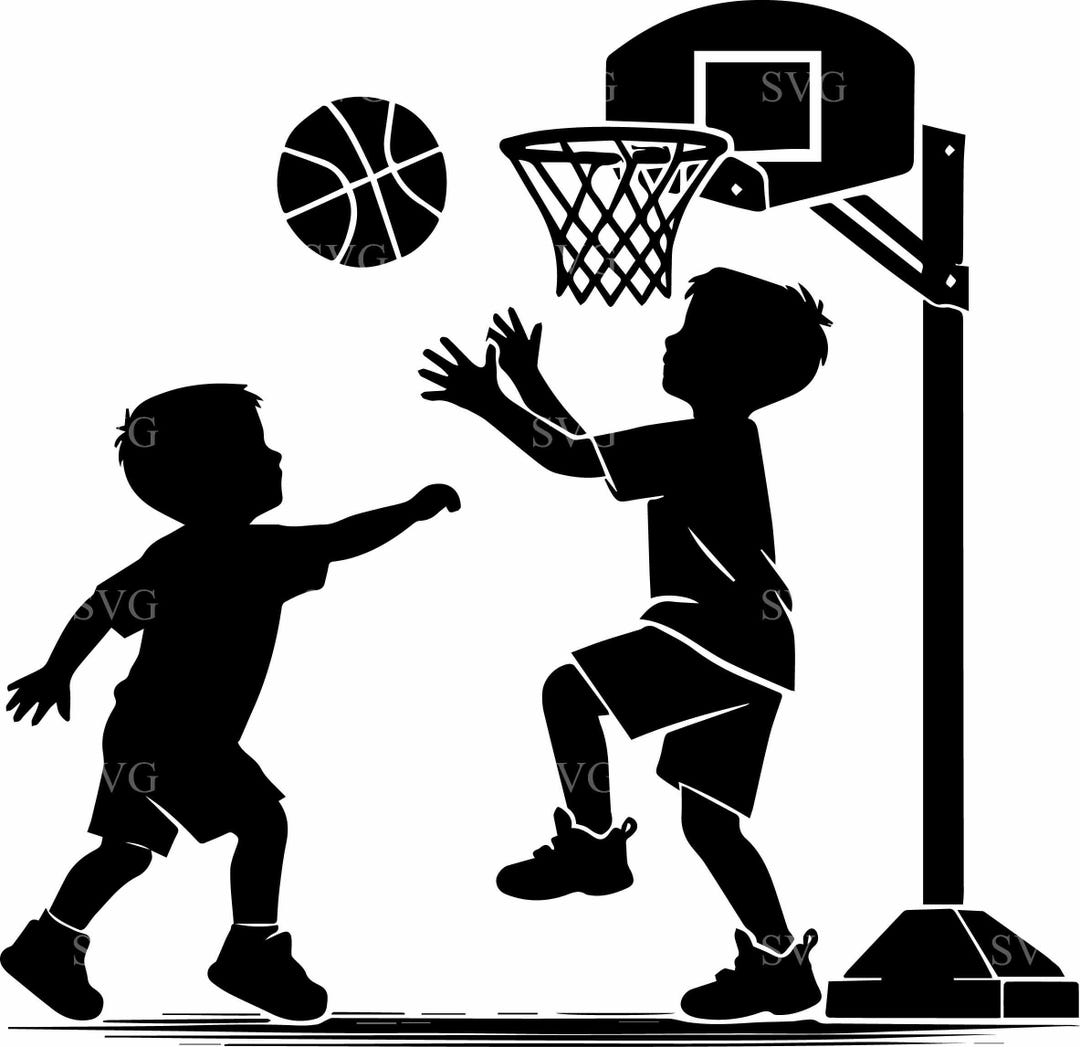 4 Basketball Boy Svg Dog And Kid Silhouette Sports Clipart For