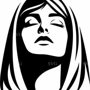 8 Woman Face Profile SVG – 8 Feminine Line Art Cut File – Cricut Design ...