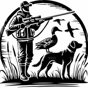 6 Duck Hunting Scene SVG 6 Cut File - Hunter, Dog, and Wildlife ...