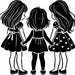 Sisters SVG 4 Cut File, Three Girls Hugging in Friendship, Childhood ...