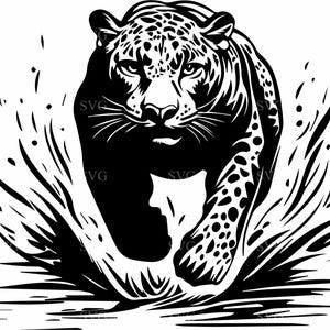 Leaping Leopard SVG 4 Cut File - Bold Leopard Silhouette for Cricut ...