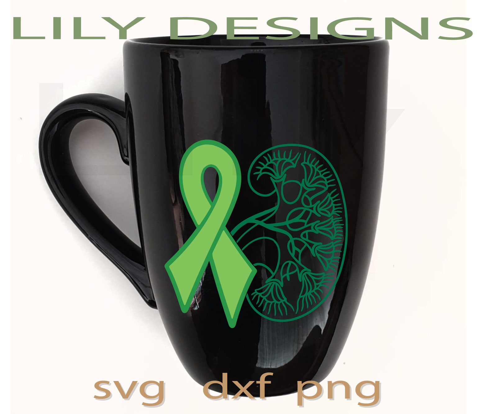 Green Ribbon Kidney Disease Svg Organ Donor World Kidney Day Transplant ...