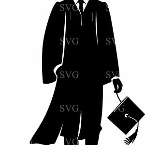 Graduation Man SVG, 5 Male Graduate Silhouette, Class of 2025 Cut File ...