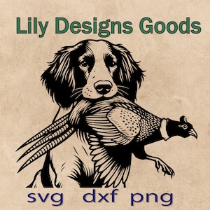 English Springer Spaniel Svg Pheasant Hunter PNG DXF Bird Dog Hunting ...
