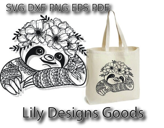 Sloth Svg Sloth Flower Crown Svg for Cricut Sloth Mandala - Etsy Hong Kong