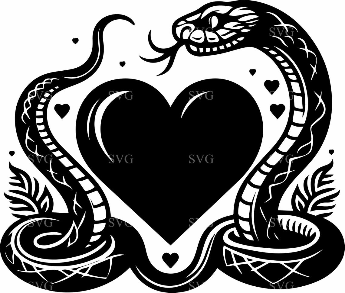 4 Snake Heart SVG, Mystical Animal Cut File (digital Download) - Etsy