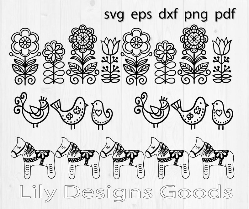 SVG Bundle / Scandinavian Svg / Nordic Folk Art SVG - Etsy