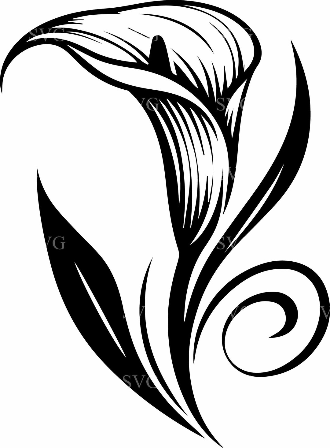 Calla Lily SVG, 6 Elegant Floral Cut File, Decorative Flower Silhouette ...