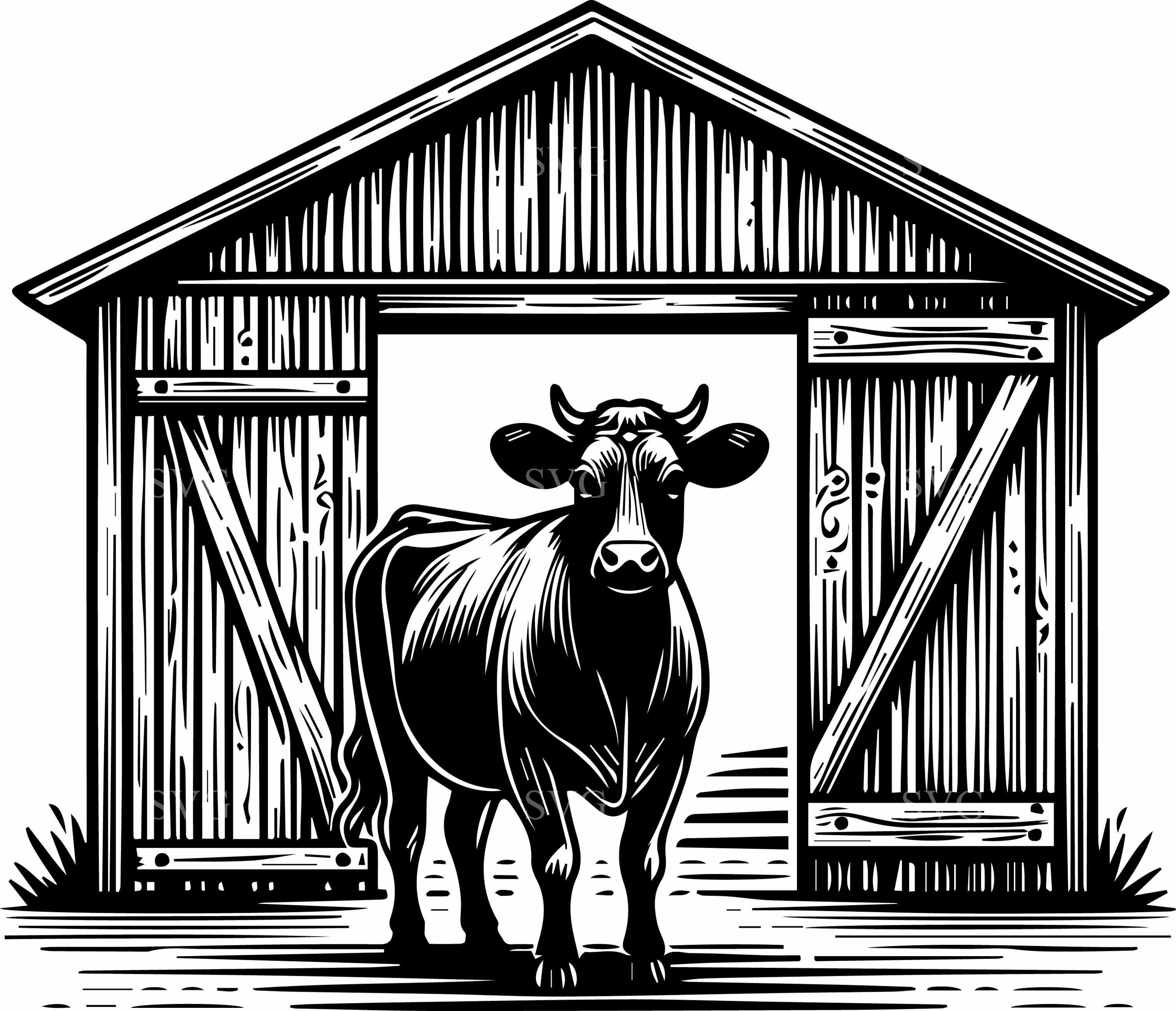4 Farm Cow SVG Cut File – Rustic Barnyard Silhouette for Farmhouse ...