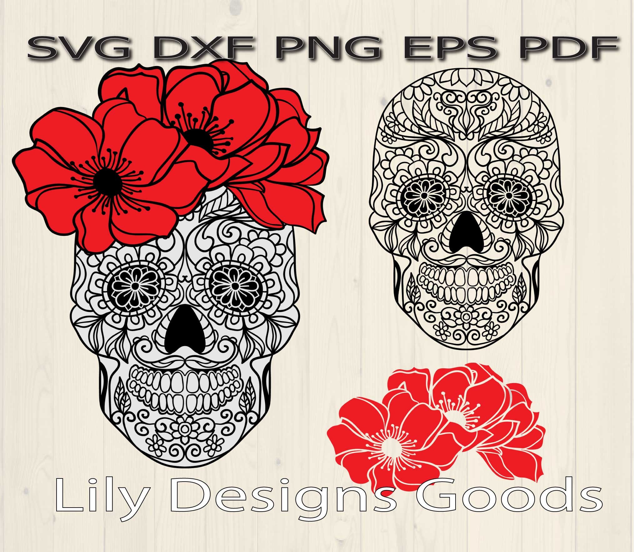 Sugar Skull Rose Tattoo