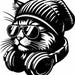 Cool Cat SVG 4 Cut File – Cat With Sunglasses, Beanie, and Headphones ...