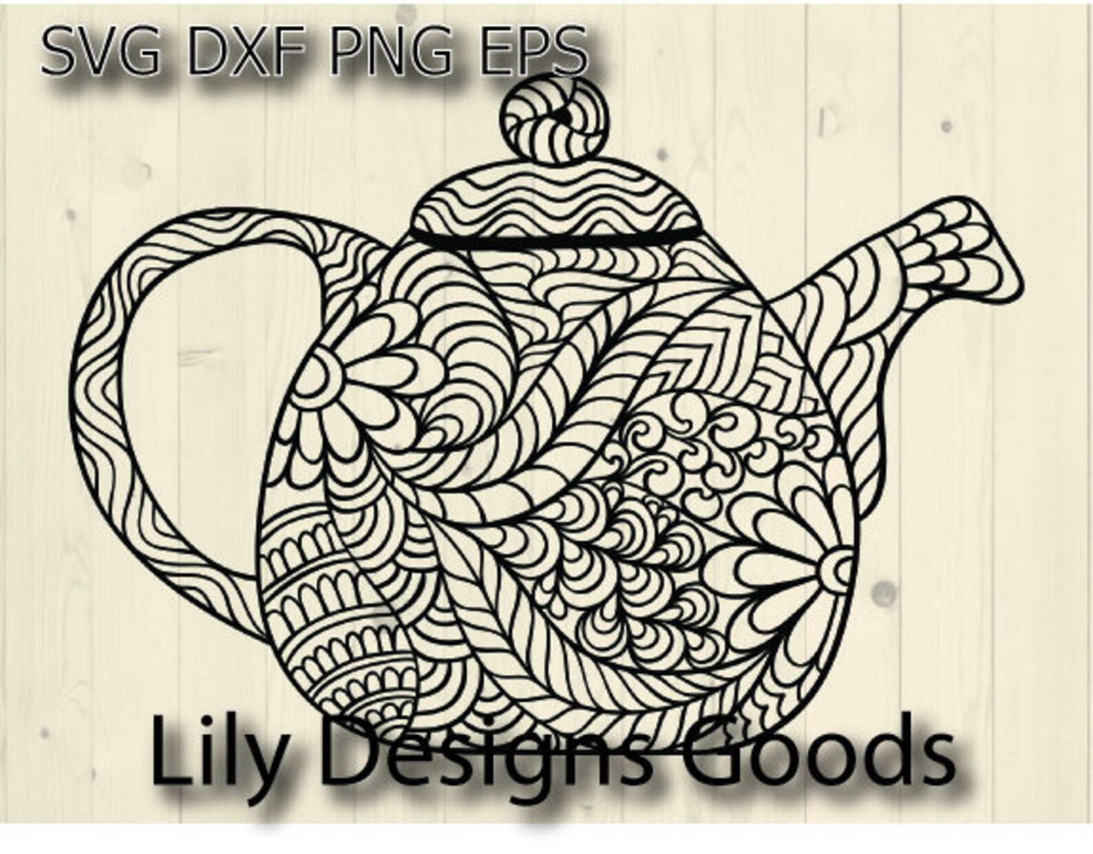 Teapot Mandala Svg Tea Pot Mandala Svg Teapot Svg Zentangle | Etsy