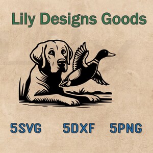 Hunting Dog With Duck SVG, DXF, PNG Detailed Retriever Cut Files for ...