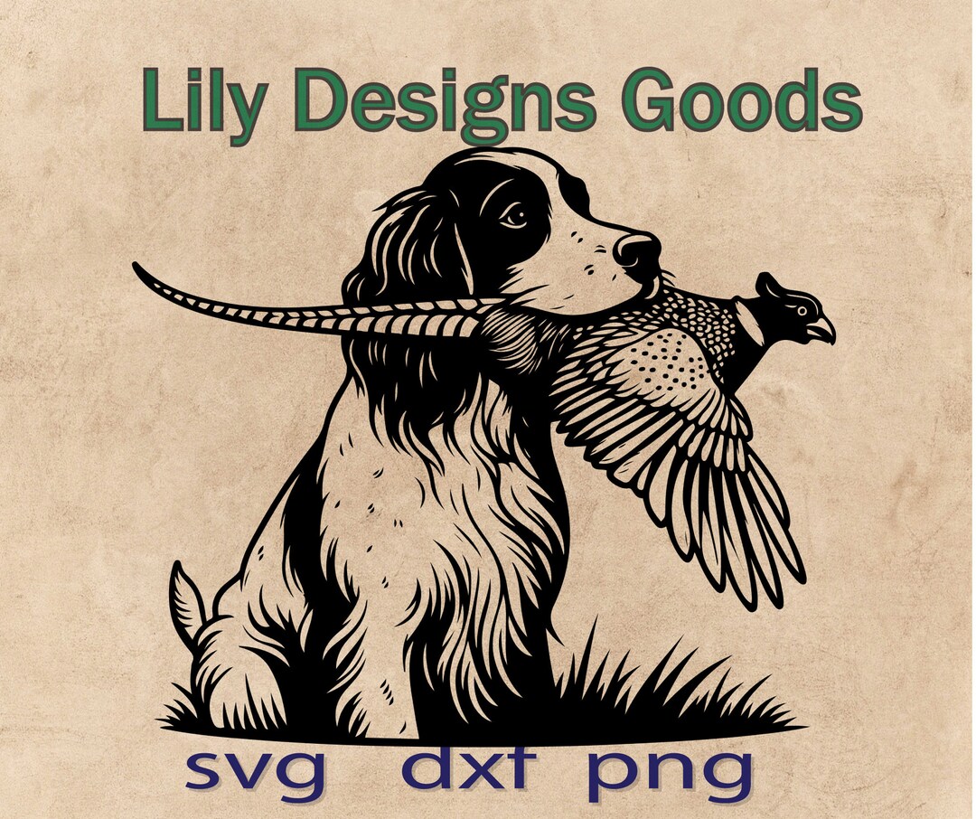 Pheasant Hunting Svg English Springer Spaniel PNG DXF Cabin Sign ...