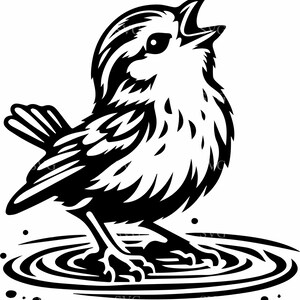 Sparrow in Water SVG | 4 Bird Splashing Clipart for Cricut, Silhouette ...