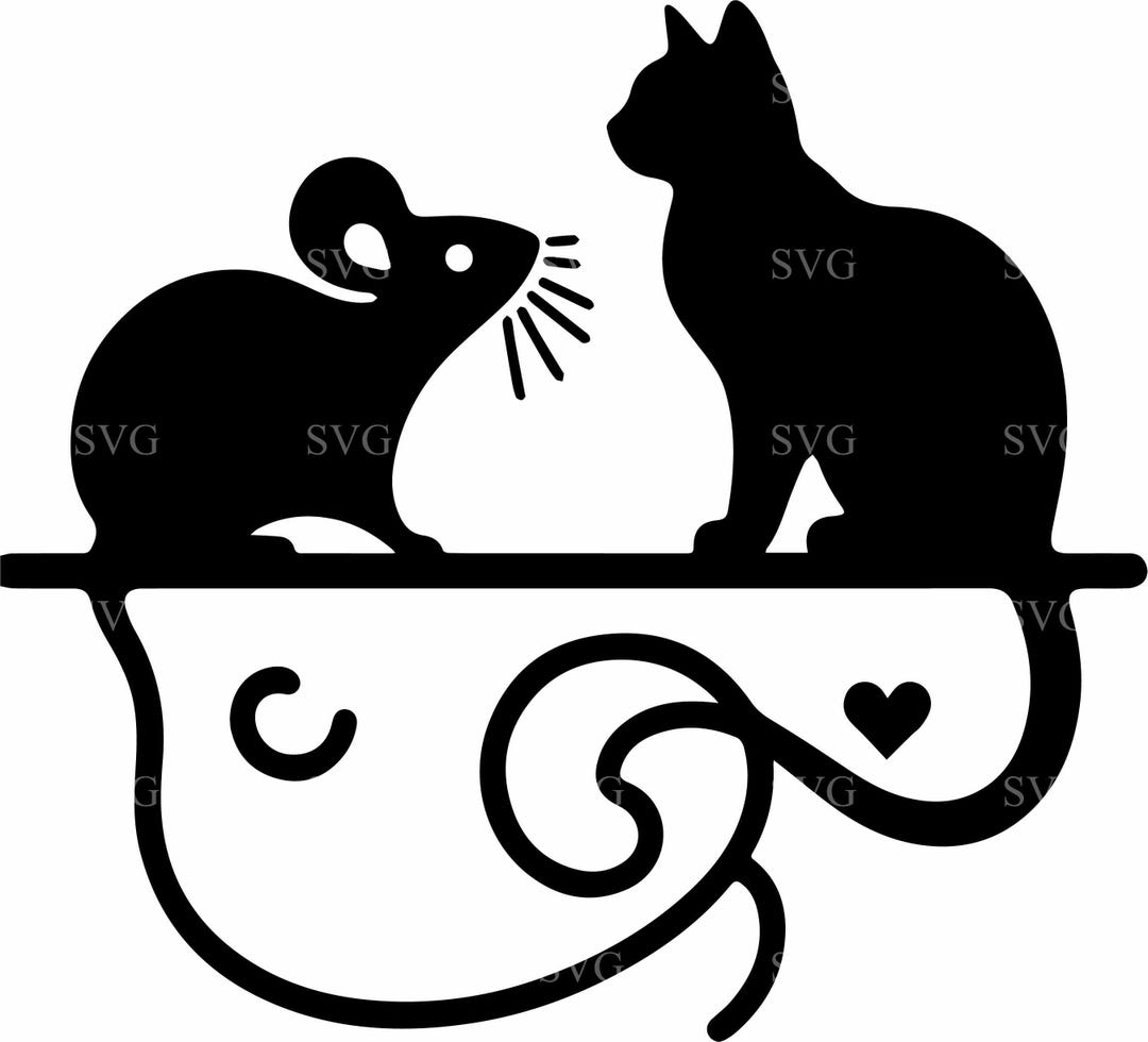 Cat and Mouse SVG 4 Cut File - Adorable Silhouette for Cricut and ...