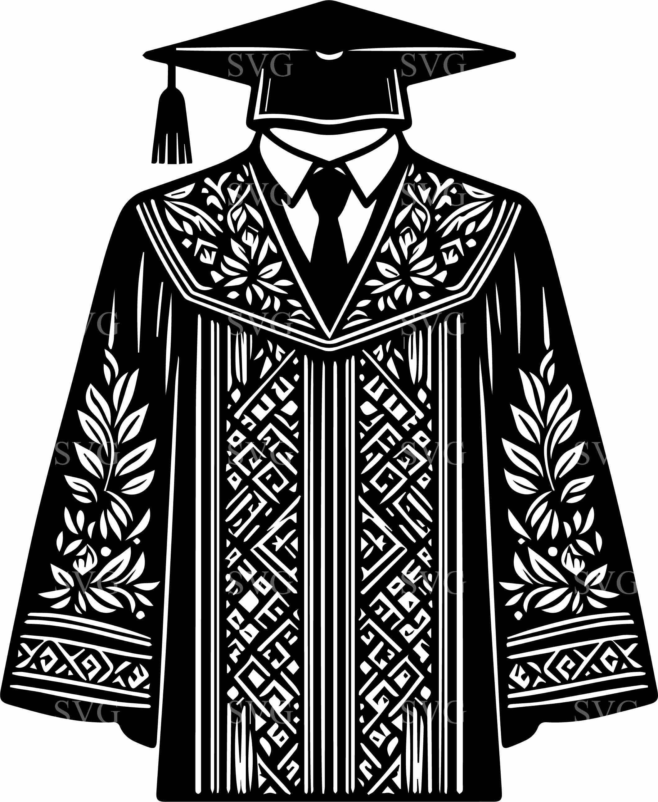 5 Graduation Robe SVG, Cap and Gown Cut File, Class of 2026, Graduate ...