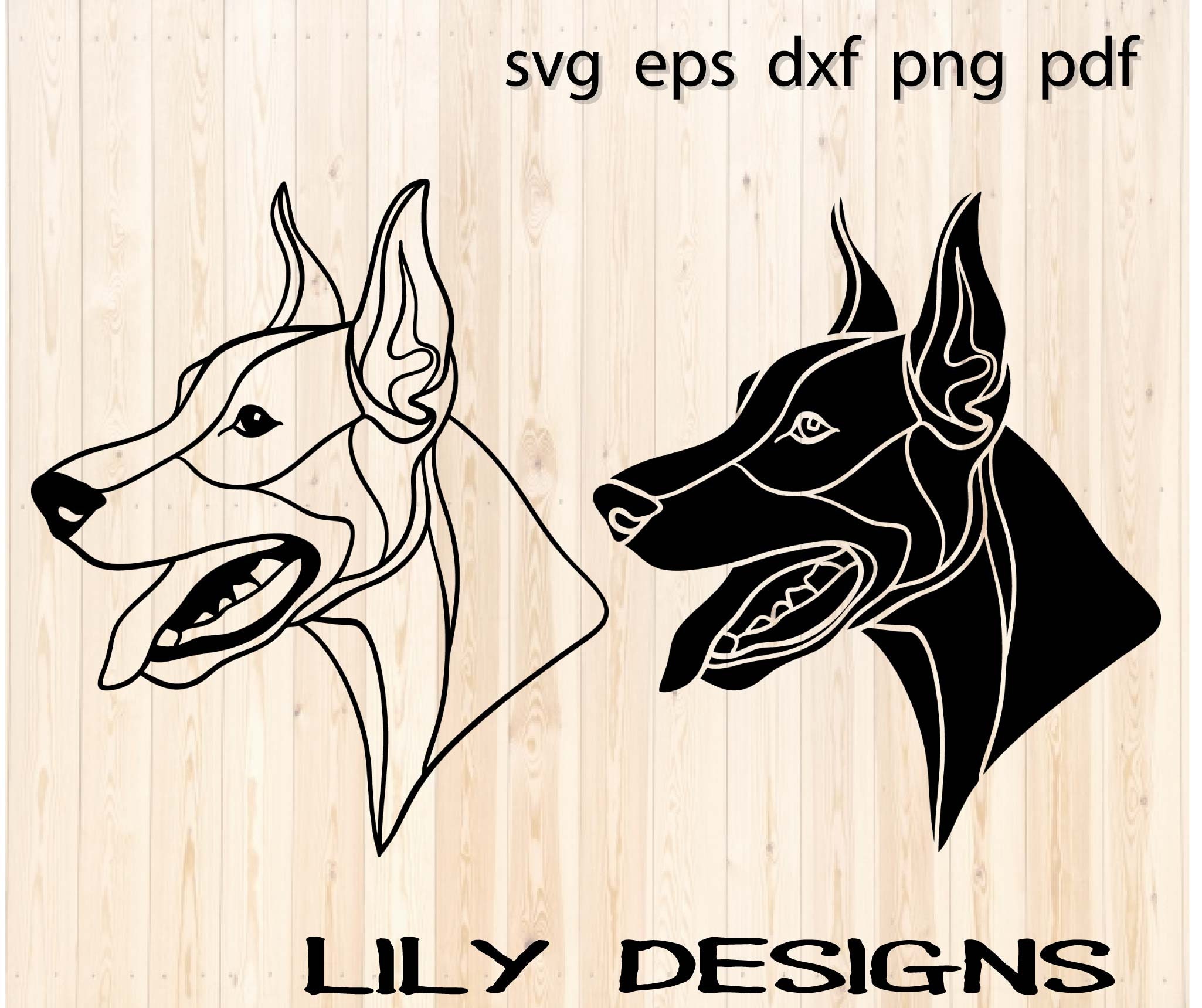 Doberman Svg Dog Svg Doberman Pinscher Doberman Clipart - Etsy Canada