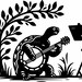 5 Musical Turtle Clipart – 5 Banjo PNG Silhouette – for Folk Art Lovers ...