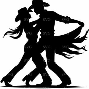 5 Cowboy Dance SVG, 5 Country Western Dancing Couple, Romantic Rodeo ...