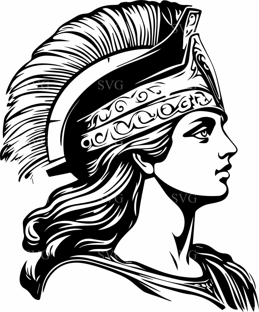 5 Athena SVG – Greek Goddess Warrior Profile Silhouette (5 Files) - Etsy UK