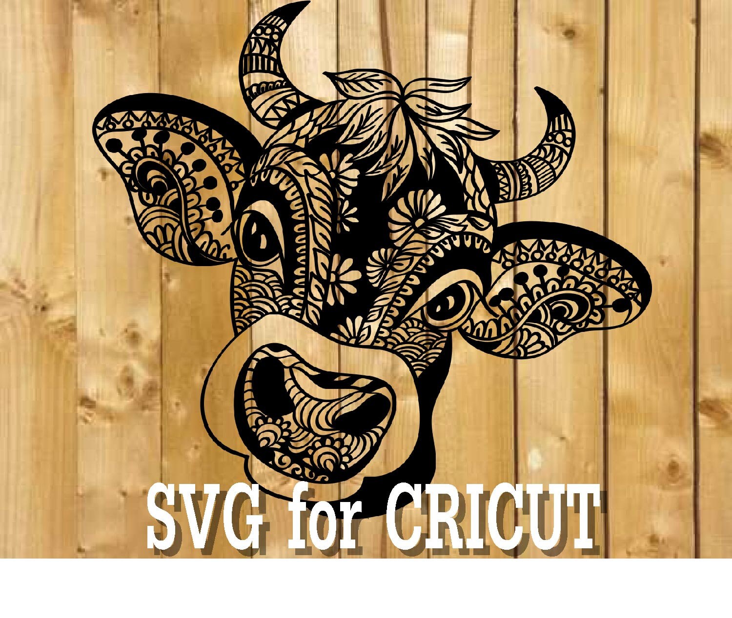 Cow Mandala Svg / Zentangle Cow Svg / Intricate Svg File / - Etsy