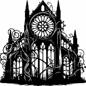 6 Haunted Gothic Church SVG 6 Cut File - Spooky Cathedral Design With ...