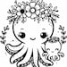 Cute Mother and Baby Octopus SVG 7 Cut File With Flower Crowns ...