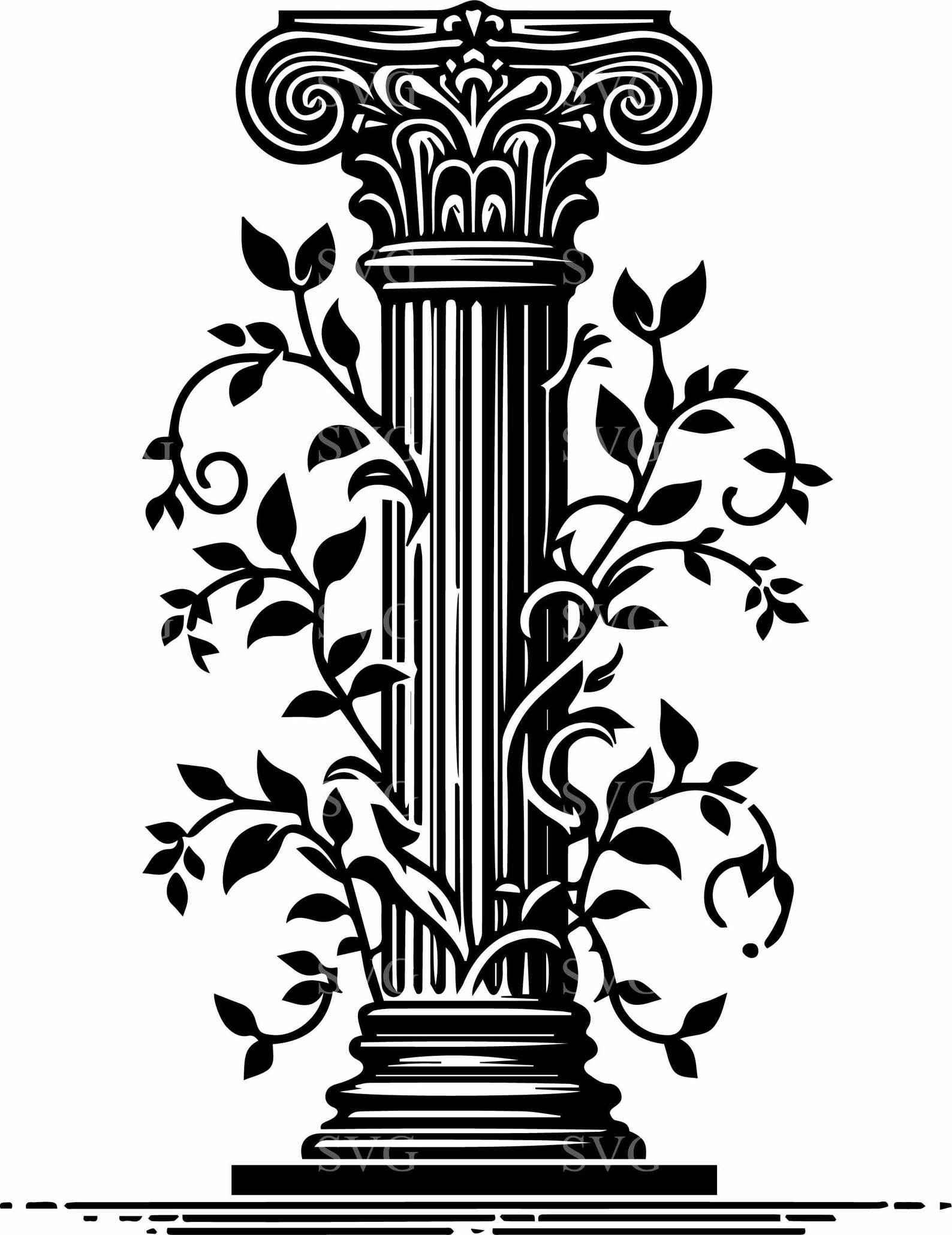 5 Ivy Wrapped Column Clipart – Greek Pillar SVG, Ancient Ruins Cut File ...