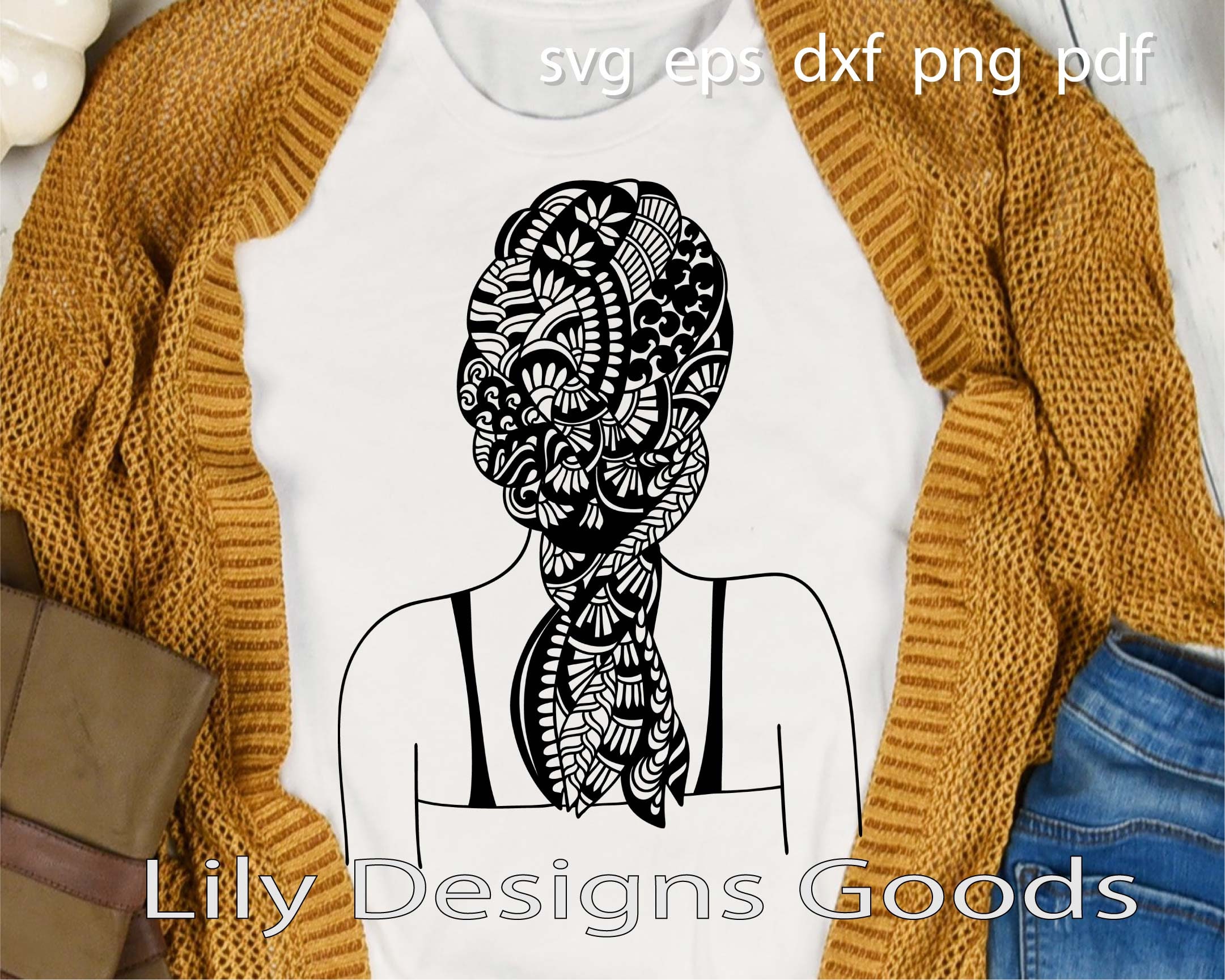 Woman Mandala Svg Mandala Svg Zentangle Svg Flower Hair - Etsy