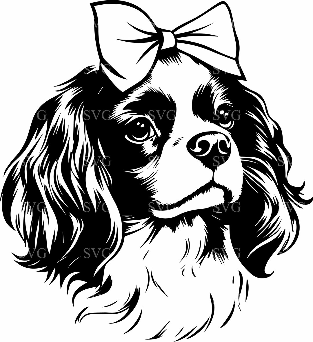 4 Dog With Bow SVG 4 Cut File, Cute Puppy Clipart, Elegant Pet ...