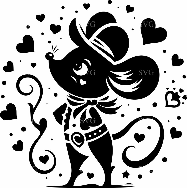 8 archivos SVG de ratón de San Valentín: adorable archivo de corte de ...