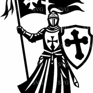 4 Templar Knight SVG, Crusader Silhouette Clipart (digital Download ...