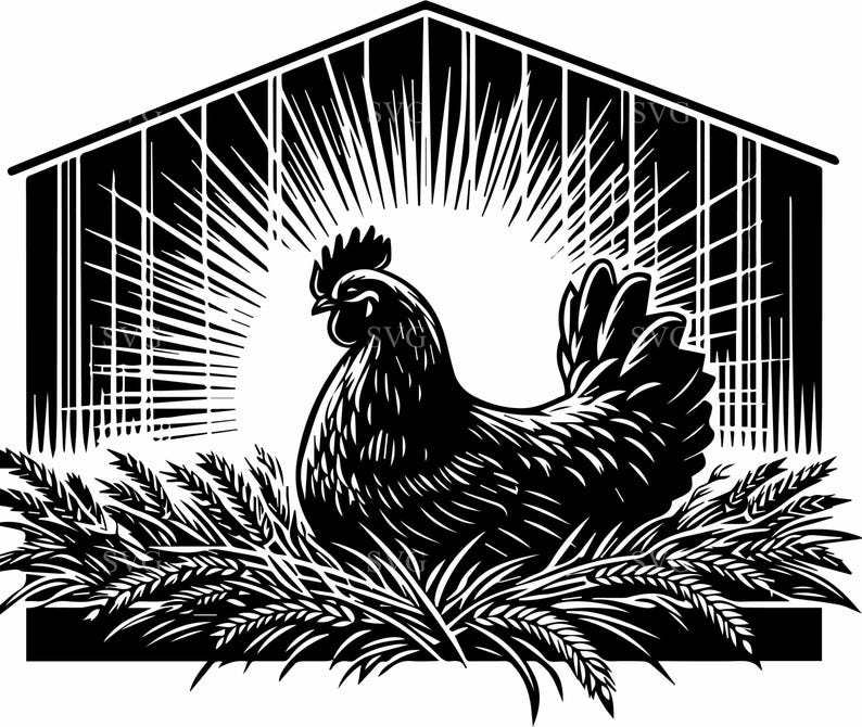 7 Chicken Coop SVG – 7 Sunrise Farm Hen Cut File – Rustic Barn ...