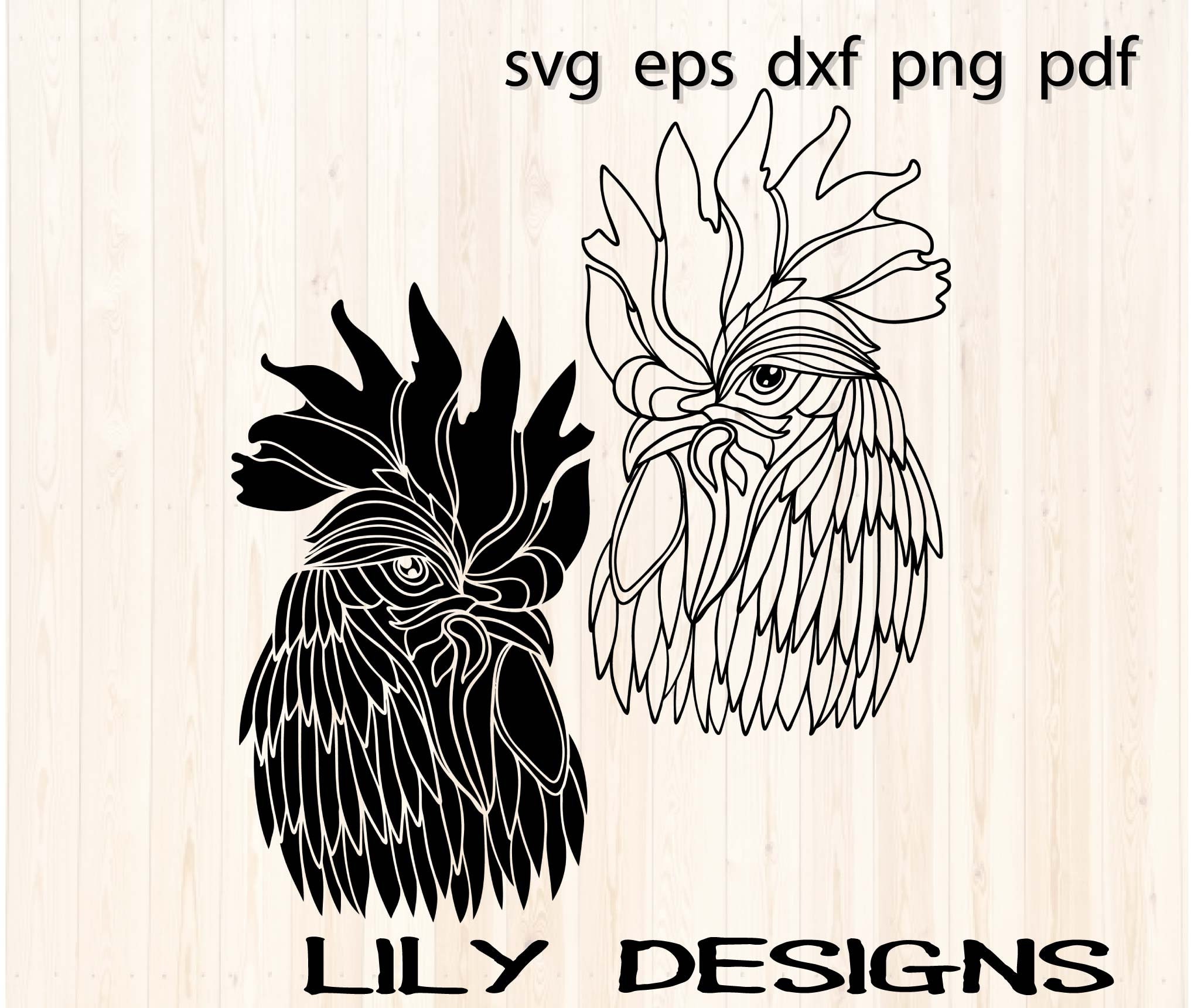 Rooster Head Svg Chicken Head Svg Farm Animal Head Svg - Etsy UK