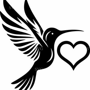 4 Hummingbird Heart SVG Cut File, Wildlife Crafting (digital Download ...