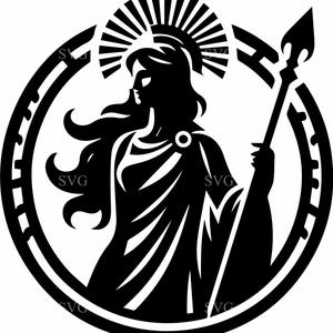 6 Athena Goddess SVG – Greek Warrior Silhouette Cut Files - Etsy