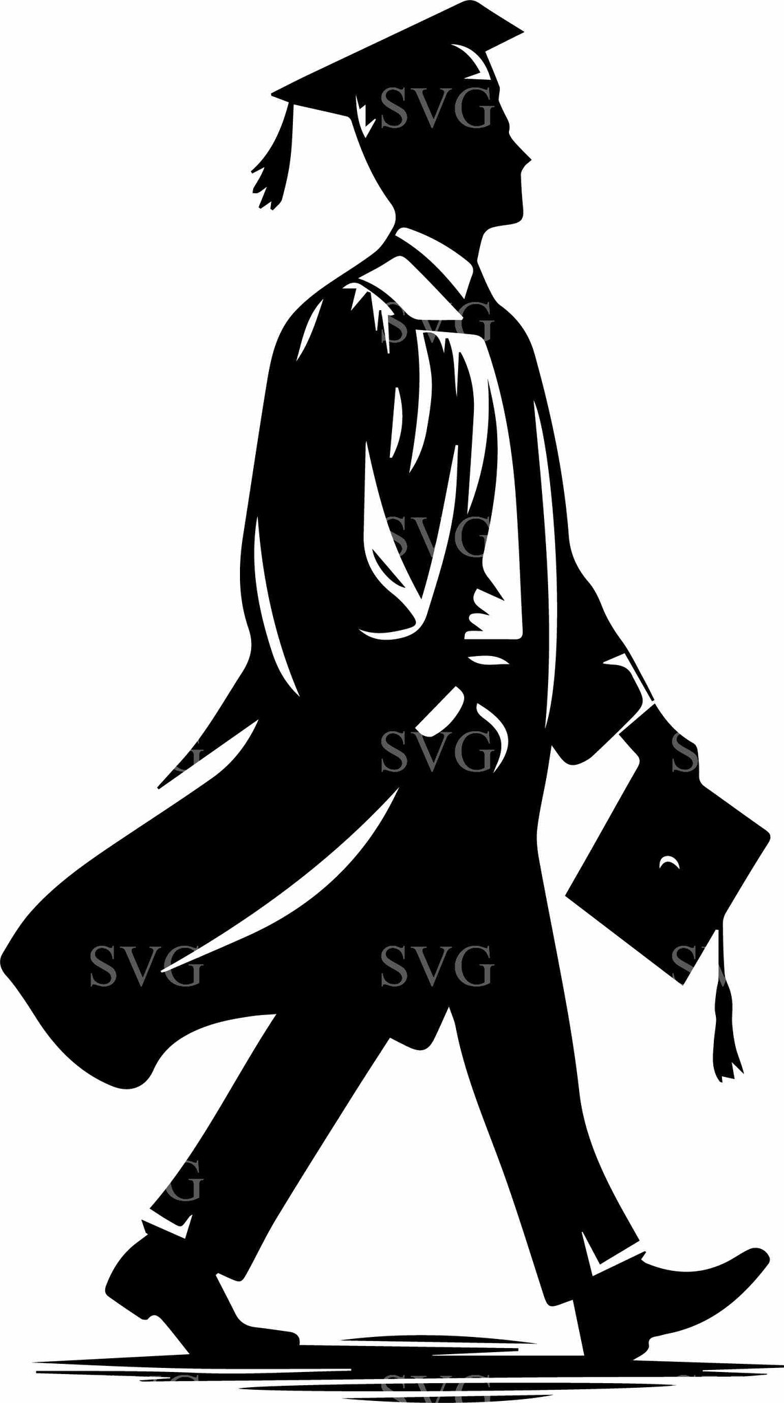 Graduation Man SVG, 5 Male Graduate Silhouette, Class of 2025 Cut File ...