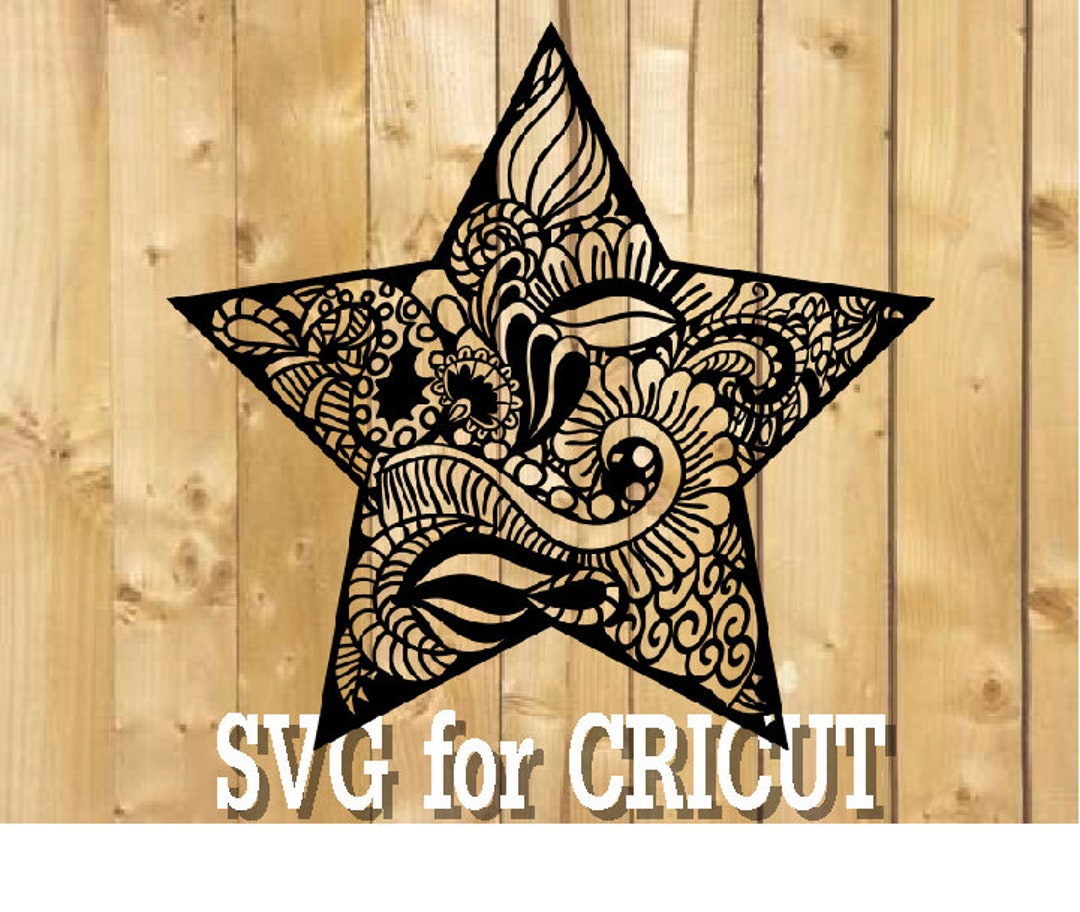 Mandala Star Svg Zentangle Clipart Drawing Vector - Etsy