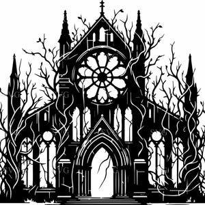 6 Haunted Gothic Church SVG 6 Cut File - Spooky Cathedral Design With ...
