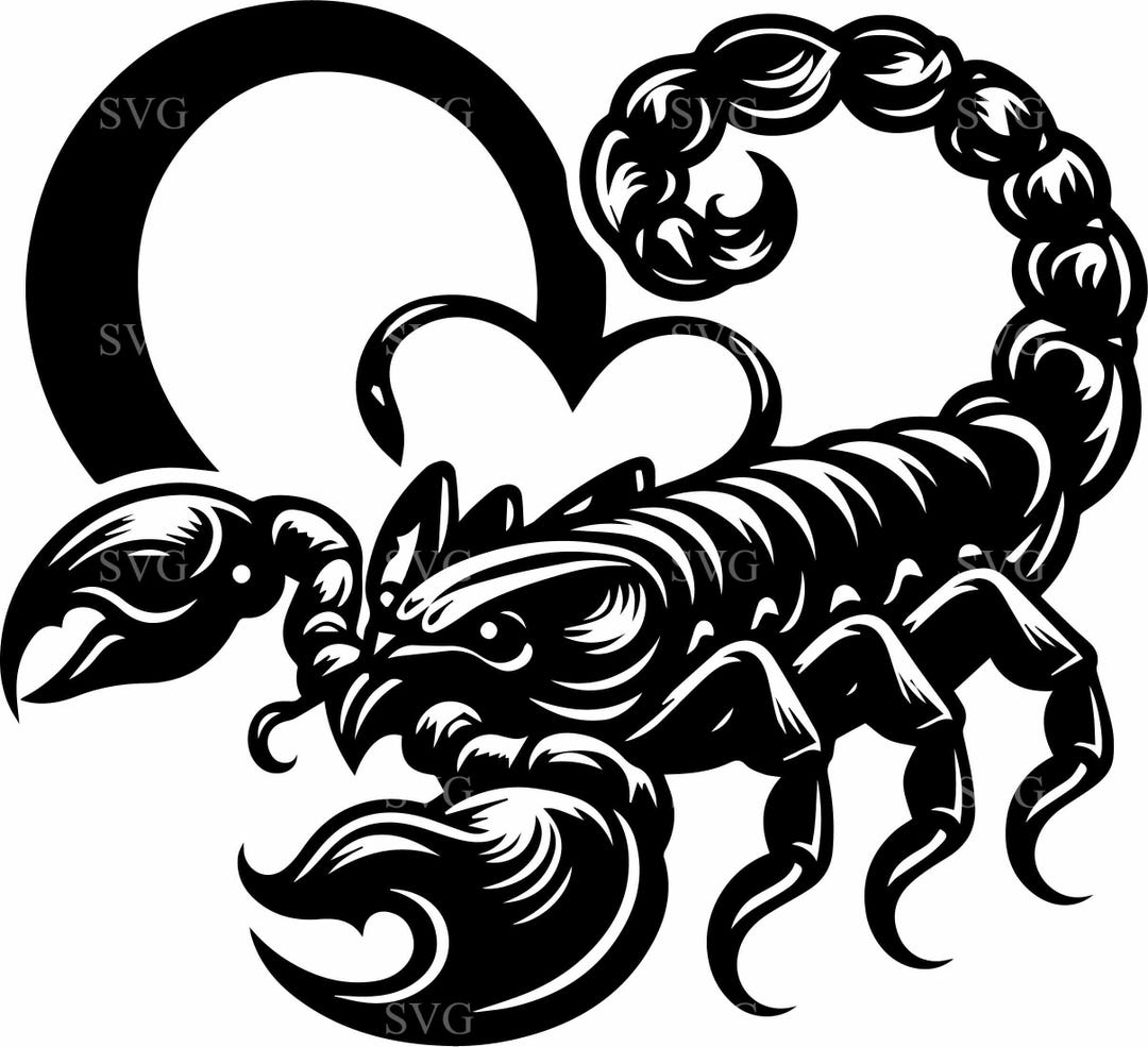 4 Scorpion SVG 4 Cut File With Heart Design, Perfect for Cricut ...
